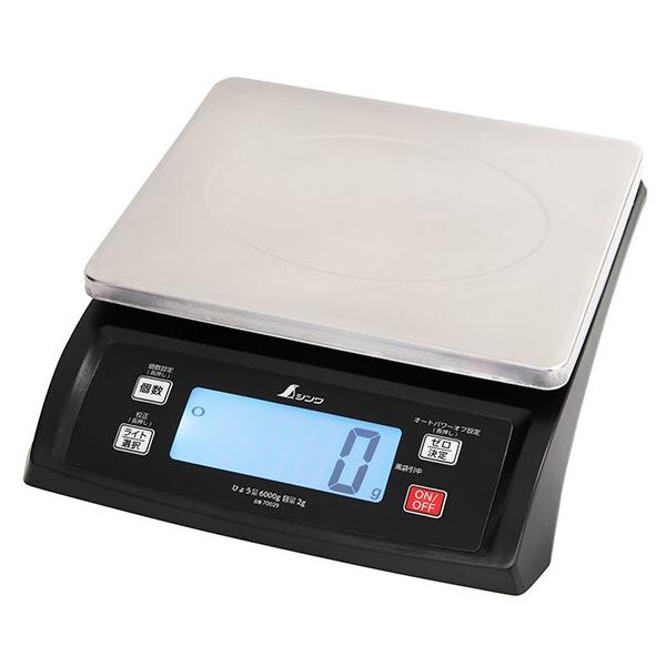 シンワデジタルはかり 6000g SD 取引証明以外用70029■特長・文字高30mmで大きく見やすい液晶を採用しました。・風袋引機能付で容器の重さを引いた測定ができます。・使用する地域に合わせて重力加速度を設定できます。・個数計量機能付で...