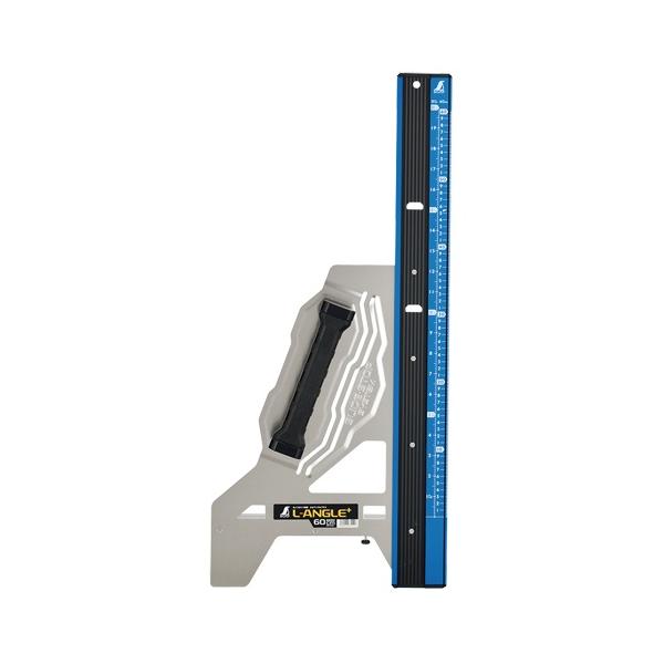 シンワ 73151丸鋸ガイド定規 エルアングル Ｐｌｕｓ ６０cm 併用目盛●特長・ラクにスライド、ガッチリ固定できる、「スライド・ストップシステム」を採用しました。通常はスベリ止ゴムが浮いているためスムーズにスライドできます。取手を押さえ...