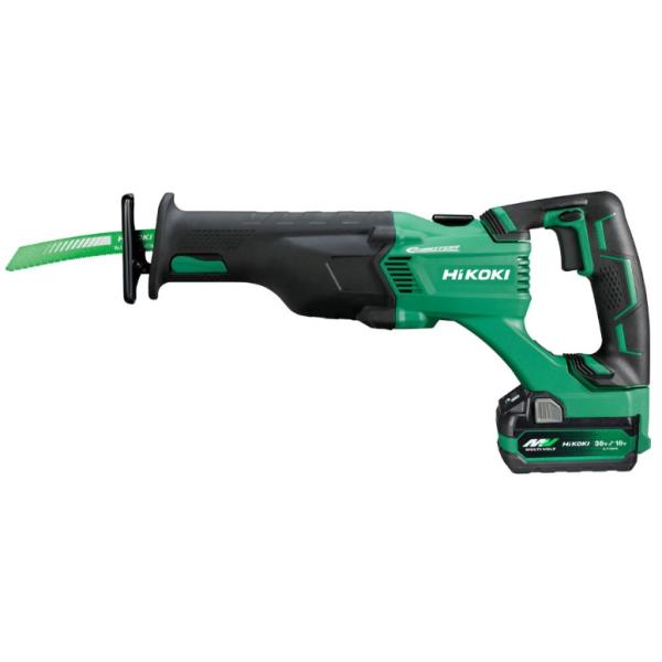 HiKOKI ハイコーキ(旧日立工機)18V コードレスセーバソーCR18DBL(LXPKZ)マルチボルト(BSL36A18X)+急速充電器(UC18YDL2)+ケース付です。■ブラシレスモーター＋定速度制御・ストローク量32mmでトップク...