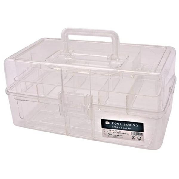 ネオスター TOOL BOX透明ツールケース 中皿2段付きNS-TBPC-02ポリカーボネート製の透明ケースで「みせる」収納！耐衝撃性が抜群！箱の中身が見える！■特長中皿は2段になっており、取り外し可能です。作業用工具やネジ、文房具などの整...