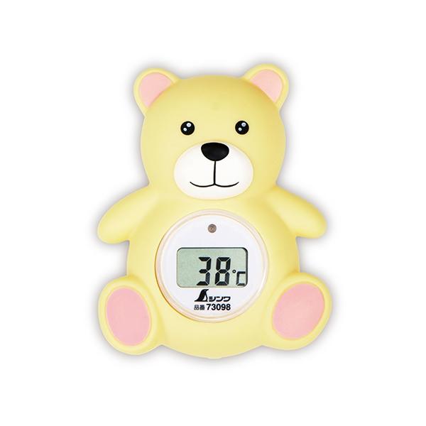 シンワ測定株式会社風呂用デジタル温度計 B クマ製品コード：73098■特長・高温、低温をお知らせする注意表示機能付きで、赤ちゃんのお風呂の温度管理に最適です。・本体を手のひらで軽くノックすると電源が入り、1時間後自動的に電源が切れます。■...