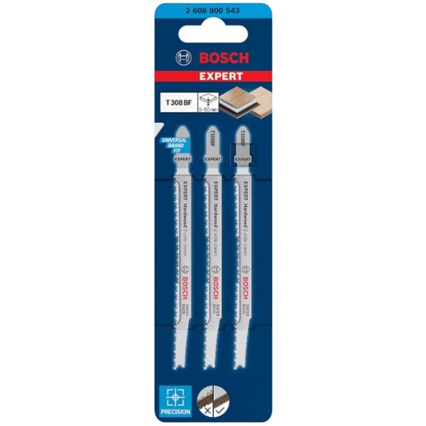 ボッシュ BOSCHEXPERTジグソーブレード 入数3本T308BF2608900543■特長・ラミネート材表面を正確にバリなく切断・2-Side Clean Geometryによりバリの少ない切断ができます。・バイメタル溶接により、硬い...