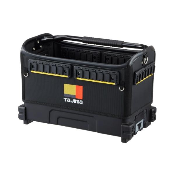 タジマ TAJIMAセフツールバッグ 品番流通コード：TB-TBAG■特長・内側・外側にセフホルダー（54個）機能を搭載したオープン型布製ツールバッグ・重ねて置くだけでしっかり連結する荷崩れ防止仕様・最大積載量20kg・型崩れしにくい剛性設...