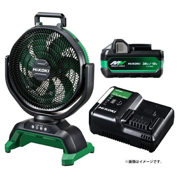 電池・充電器はその他機種のセット商品をバラシた商品です。説明書・外箱は付属しません。HiKOKI ハイコーキ(旧工機販売)18V コードレスファンUF18DA(XPZ)バッテリBSL36A18X+充電器UC18YDL2付オリジナルセット品■...