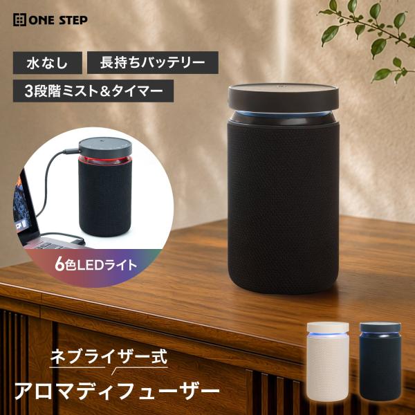 アロマディフューザー 水なし ネブライザー式 オイル アロマオイル 精油 車 コードレス 充電式 小型 コンパクト 静音芳香器 水を使わない 芳香剤 自動噴霧 振動感知 漏れ防止 3段階噴霧 タイマー機能 省エネ LEDライト 車用 部屋 ...