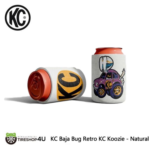 KC Koozie Retro Vintage Baja Bug - Natural缶に直接手が触れないので保温・保冷効果が期待でき、野外でのBBQやフェス等では非常に役に立つアイテム！このKoozieには、1974年のKC HiLiTES...