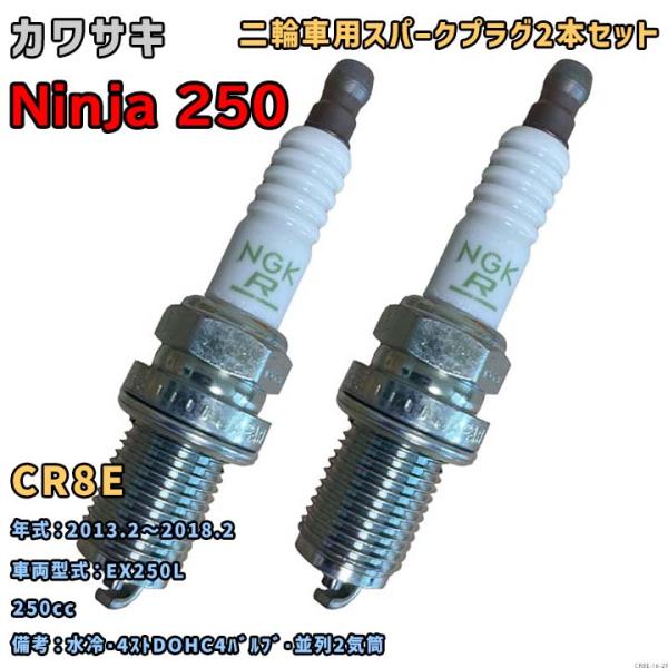 商品種別 スパークプラグメーカー NGKシリーズ レジスタープラグ品番 CR8Eセット本数 2【参考取付車種】メーカー カワサキ車種名 Ninja 250排気量 250型式 EX250L年式 2013.2〜2018.2仕様 水冷・4ストDO...