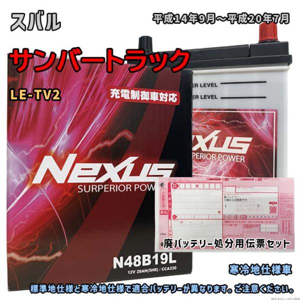 NEXUS製　カーバッテリー　N48B19L商品名記載の車両に適合する「B19Lタイプ」のバッテリーとなりますが、同一の年式、型式であっても諸仕様の違いにより適合バッテリーが異なる場合がございます。当商品ページは新車装着時のバッテリーが「3...