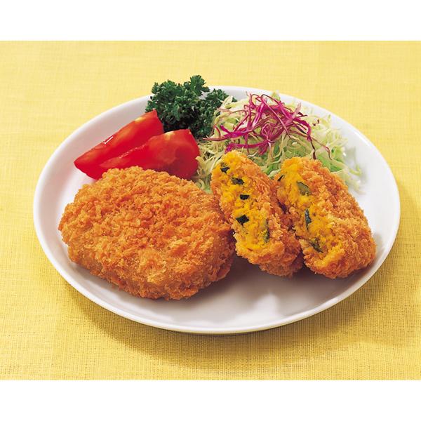 【地域限定送料無料】(※北海道・沖縄・一部離島等除く) 業務用食品北海道産の栗かぼちゃとじゃがいもを使用した、ほんのり甘いかぼちゃコロッケです。北海道産小麦100％の焼きたてパン粉使用＜アレルゲン＞小麦・乳成分・大豆■内容量：70g×20個...