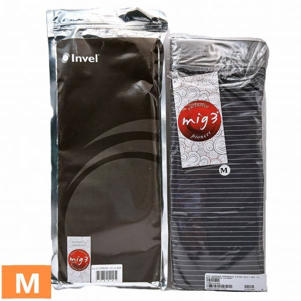 ◆サイズ：M / M◆カラー：ストライプ（グレー）◆素材：ポリアミド80％　ポリウレタン10％　ポリエステル10％　＊バイオセラミックMIG3配合※パッケージに少し擦れ等がある場合がございます。予めご了承下さい。