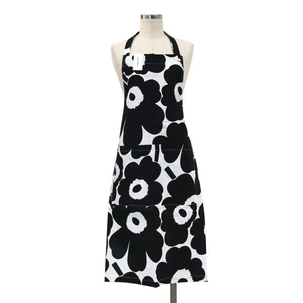 ■商品名 マリメッコ エプロン marimekko レディース ウニッコ柄 ブラック/ホワイト Pieni Unikko Apron Cotton 064161-190■カラー black/white ウニッコ(ケシの花)■素材 コットン■...