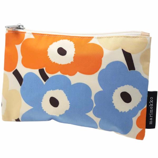 ■商品名 マリメッコ ポーチ レディース 小物入れ 化粧ポーチ 花柄 オフホワイト/スカイブルー/オレンジ/ライトイエロー marimekko KAIKA 074754-841 074754 841■カラー   オフホワイト×スカイブルー×...