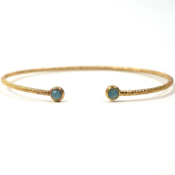 ■商品名 Hanka_in ハンカイン レディース ブレスレット バングル 真鍮 ゴールド ETERNITY BRUSH JONC OUVERT CRISTAL VERT OPAL B-ETEBRU-JO-VOP-0.5M 91026000...