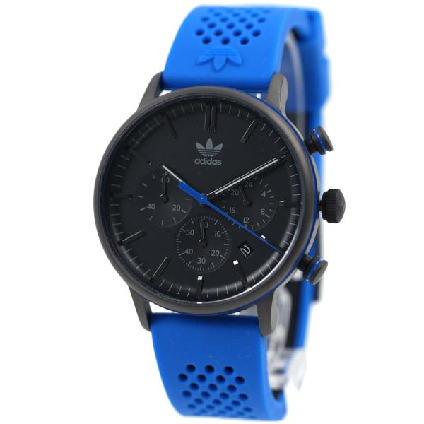 ■商品名 アディダス 腕時計 メンズ クロノグラフ 日付カレンダー ブラック ブルー シリコンベルト CODE ONE CHRONO adidas AOSY22015■カラー 文字盤カラー：ブラック / ケースカラー：ブラック / ベルトカ...