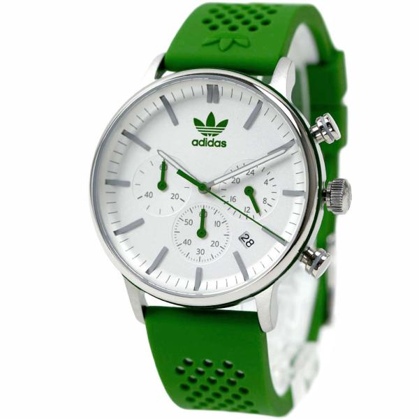 ■商品名 アディダス 腕時計 メンズ クロノグラフ 日付カレンダー グリーン シリコンベルト adidas CODE ONE CHRONO AOSY23020■カラー 文字盤カラー：ホワイト / ケースカラー：シルバー / ベルトカラー：グ...