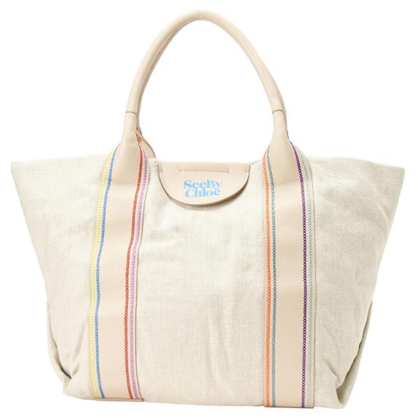 ■カラー CEMENT BEIGE（セメントベージュ）  / 金具：ゴールド■サイズ H約41cm×W約60(上部）-47（下部）cm×D約23cm / 持ち手長さ：約55cm■素材 リネン（亜麻）/カーフレザー■仕様 開閉：マグネットボタ...