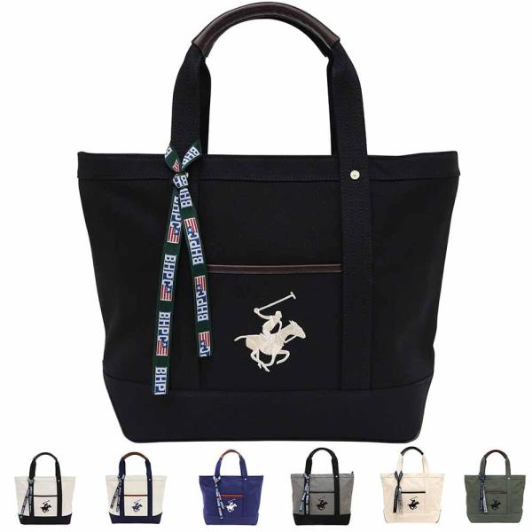 ■商品名 ビバリーヒルズ ポロクラブ トートバッグ BEVERLY HILLS POLO CLUB キャンバストートバッグLサイズ 天ファスナー 外側オープンポケット 手提げ かばん BH1008N■カラー 1.ブラック/ホワイト 2.アイ...