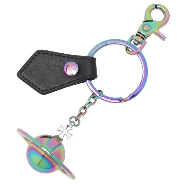 ■商品名 ヴィヴィアン ウエストウッド Vivienne Westwood 82030079 OM0009 N401 サフィアーノ 3D 立体 オーブ キーリング キーホルダー バッグチャーム ブラック/オーロラ レディース ユニセックス ...