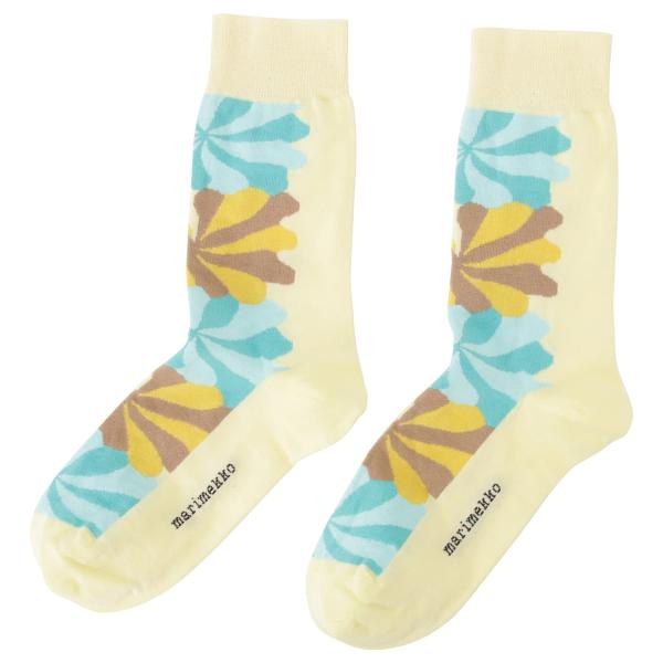 ■商品名 マリメッコ marimekko 091728 558 37-39 メデューサ柄 ソックス 靴下 日本サイズ23.5〜25cm イエロー×ブルー×ブラウン レディース Kasvaa Meduusa Socks■メーカー型番 0917...