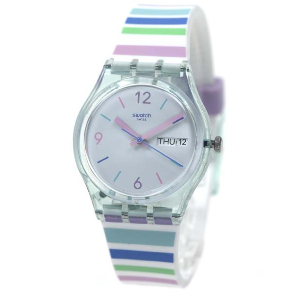 ■商品名 スウォッチ 腕時計 レディース 日付 曜日 カレンダー マルチカラー swatch Gent GL702■カラー 文字盤カラー：ホワイト / ケースカラー：ブルー / ベルトカラー：マルチカラー(ホワイト、ブルー、ピンク、パープル...
