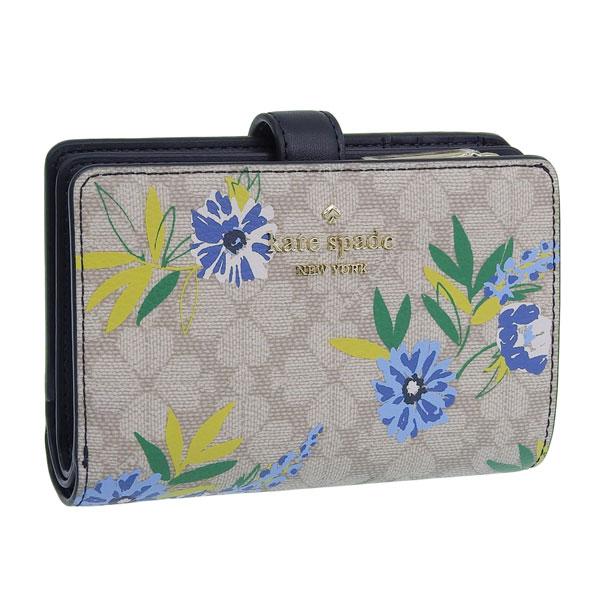 ■商品名 ケイトスペード ニューヨーク 二つ折り財布 L字ファスナー レディース 花柄 ベージュ kate spade new york kk912-960■サイズ 約高さ9.5×幅14×マチ3cm■素材 PVC■仕様 開閉：ホック式内側：...