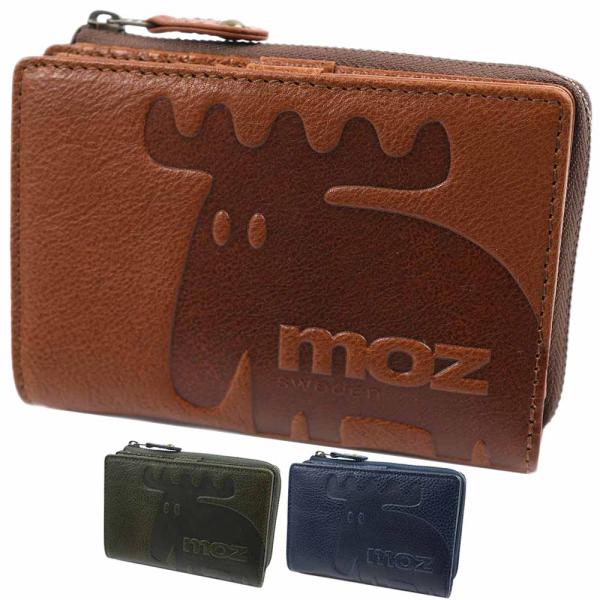 ■商品名 モズ 二つ折り財布 財布 小銭入れ L字ファスナー レディース メンズ 牛革 本革 レザー エルク ヘラジカ キャメル グリーン ネイビー MOZ Elk MOZ-86120■カラー 1.キャメル / 2.グリーン / 3.ネイビ...