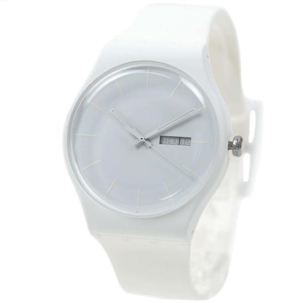 ■商品名 スウォッチ 腕時計 メンズ レディース 日付 曜日 カレンダー ホワイト swatch NEW GENT WHITE REBEL SUOW701■カラー 文字盤カラー：ホワイト / ケースカラー：ホワイト / ベルトカラー：ホワイ...