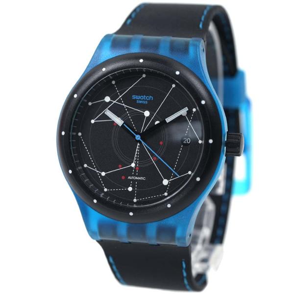 ■商品名 スウォッチ 腕時計 メンズ レディース 日付カレンダー 自動巻き ブラック ブルー swatch SISTEM BLUE SUTS401■カラー 文字盤カラー：ブラック / ケースカラー：ブラック、ブルー(半透明) / ベルトカラ...
