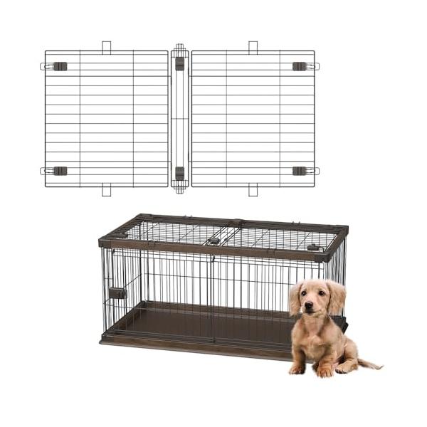 屋根ウォールナット/中型犬用/PWSY-1260V・Color:ウォールナット・商品サイズ（cm）：幅約115.5×奥行約63.0・重量：約2.62kg・適合犬サイズ（目安）：小型犬、中型犬・主要材質／線材：スチール（エポキシ粉体塗装）／ロ...