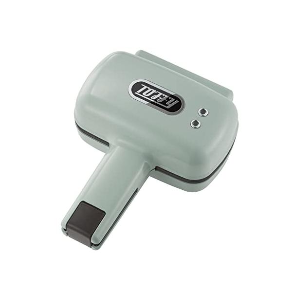 レトロペールアクア/-/K-HS5・Color:ペールアクア・パッケージ個数:1・一枚の食パンを折りたたんで作る“ハーフホットサンド”ができる電気ホットサンドメーカーにプレート交換式が登場！ プレートは、ハーフホットサンドプレートとワッフル...