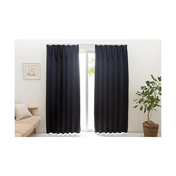幅100cm×丈195cmブラック/丈195 cm x 幅100 cm (2枚組)/4548654785516・Color:ブラックStyle:幅100cm×丈195cm・パッケージ個数:1・防炎・1級遮光カーテン