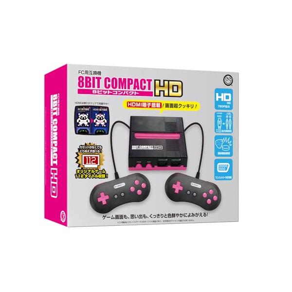 クリアブラック＆ピンク/-/CC-8BCHD-CB・パッケージ個数:1・本製品「8ビットコンパクトHD」は、懐かしのレトロゲーム機「ファミコン」のソフトが楽しめる、“HDMI接続機能”を搭載した「FC用互換機」本体です。・「HDMI接続機能...