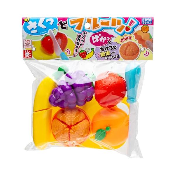 モダンマルチカラー/-/022220・マジックテープ式でフルーツがさくっと切れちゃう「さくっとフルーツ」!・4種類のフルーツとまな板・包丁がついて、盛りだくさんのおままごとセットです・セット内容：フルーツ(イチゴ・ブドウ・バナナ・みかん)、...