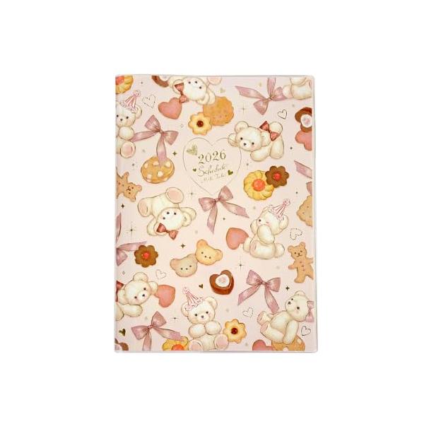 テディベアクッキー/-/SB96521・Color:テディベアクッキー・パッケージ個数:1・【サイズ】W128×D6×H184mm・【仕様】紙/表紙に透明ビニールケース仕様 月間 月曜始まり 六曜月相表記 表紙金箔加工・【その他】B6サイズ...