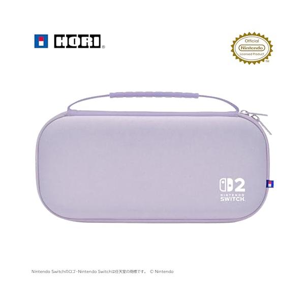 Nintendo Switch2専用 本体収納ポーチパステルパープル/-/NSX-079・Color:パステルパープル・パッケージ個数:1・Nintendo Switch 2 とゲームカードを収納できるスリム形状でカバンの隙間にぴったりなポ...