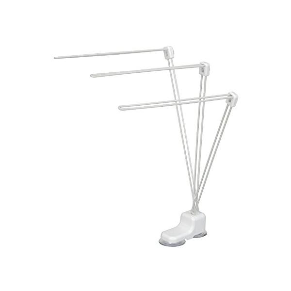 ホワイト/35×4×4cm/KK-051・パッケージ個数:1・サイズ:35×4×4cm・耐荷重:100g(1本につき)・取付方法:吸盤・シンクトップとシンク内、取り付け場所が選ぶ2WAYタイプ。・省スペースにふきんが3枚掛けられる。