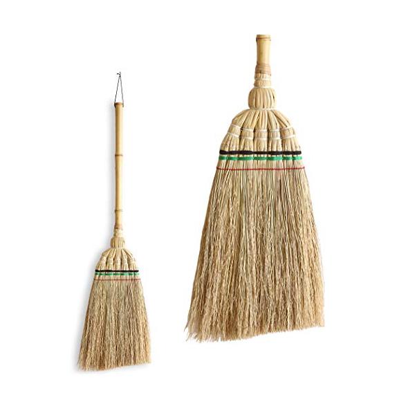 ブラウン/1個 (x 1)/-・パッケージ個数:1・商品サイズ：全長約75〜80ｃｍ・素材：（穂）ホウキモロコシ　 （柄）竹　白木屋傳兵衛商店・ご注意：穂の根元の内側部分には、箒に強度や形を保つため、「クダガラ」と呼ばれる茎を短く切ったもの...