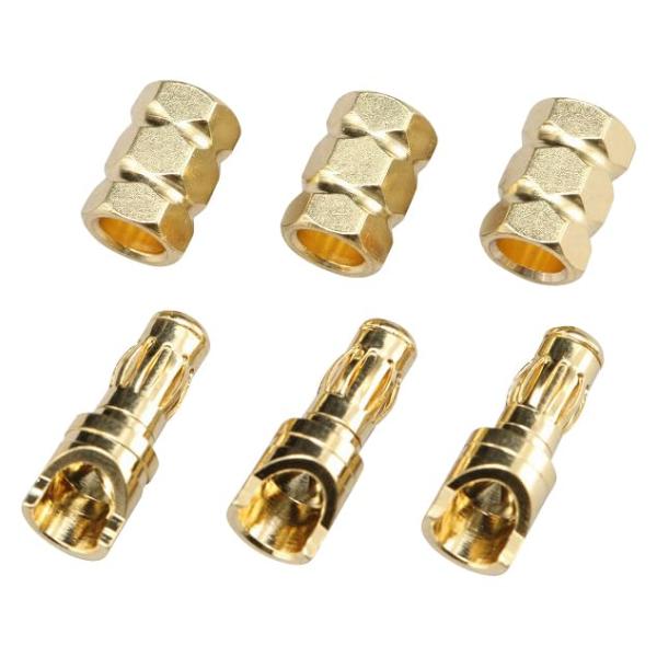 マルチカラー/Pack of 1/RP-107A・Size:Pack of 1・モーター接続などに使う3.5mm径のバナナコネクターです。オス側とメス側がそれぞれ3個セットになっています。