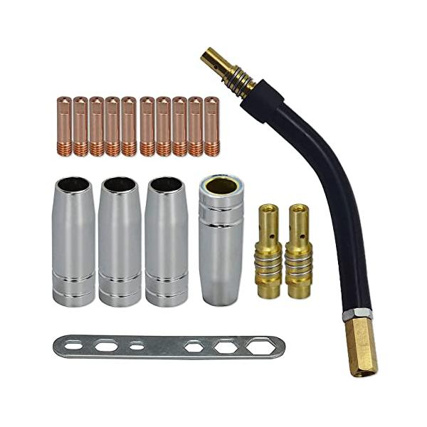MB15 15AK-/-/15AK MB15・PatternName:15AK Kit M6 0.8mm・パッケージ個数:18・10 個 コンタクトチップ .030'' O0.8mm M6・4 個 シールドカップ/ガスノズル・2 個 チップ...