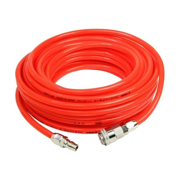 ホース内径:7mmクリアレッド/ホース長:10m/EUH-10R・Color:クリアレッドSize:ホース長:10mStyle:ホース内径:7mm・パッケージ個数:1・用途:ワンタッチカプラ付のエアーウレタンホース・サイズ:内径7.0mm×...
