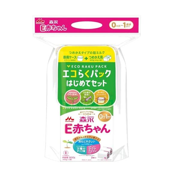 -/400グラム (x 2)/-・パッケージ個数:1・原産国:日本・【0ヶ月の新生児~1歳頃までのベビーミルク】E赤ちゃんは、全国の産婦人科でも使われている粉ミルクです。入れかえタイプで400ｇごとに小分けパックされた「エコらくパック」、た...