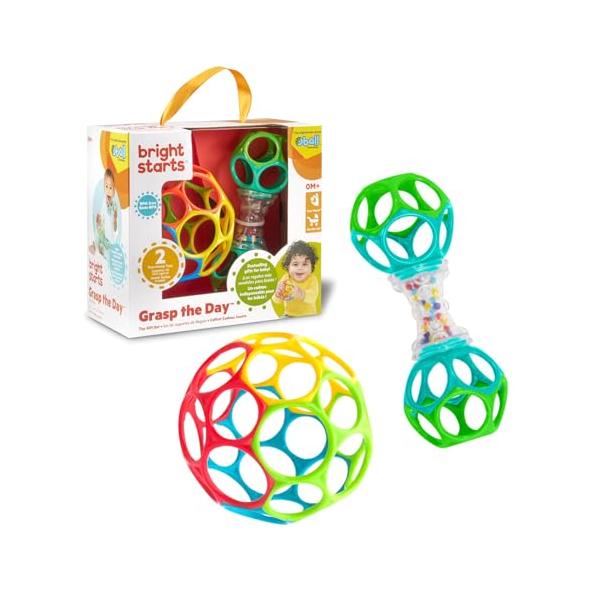 イエロー/-/16908・パッケージ個数:1・オーボール oball キッズツー Kids2 グラスプ・ザ・デイ・ギフトセット ギフトセット オーボール がらがら 歯固め 赤ちゃん 0ヶ月 16908