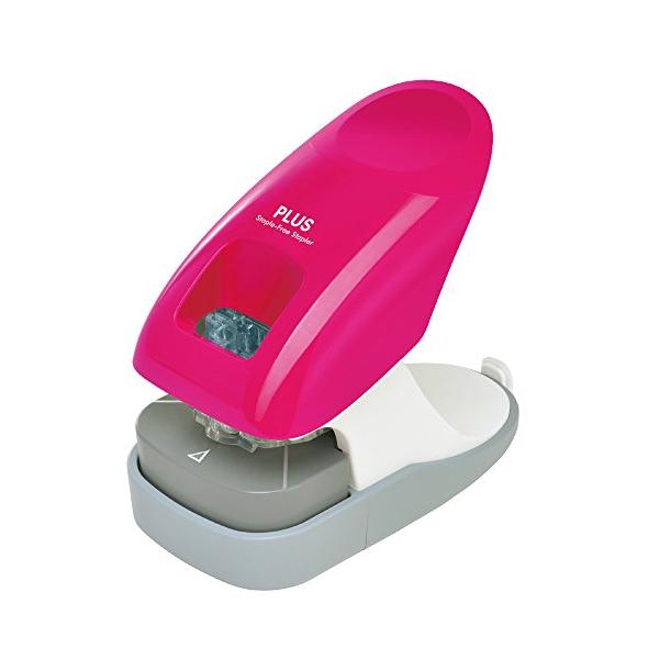 コンパクトピンク/-/31-212・Color:ピンク・パッケージ個数:1・本体サイズ(約):幅70×奥130×高110mm・重量(約):343g・カラー:ピンク・コピー用紙約12枚を軽い力で綴じられる・ファイルとじもできて、一台二役