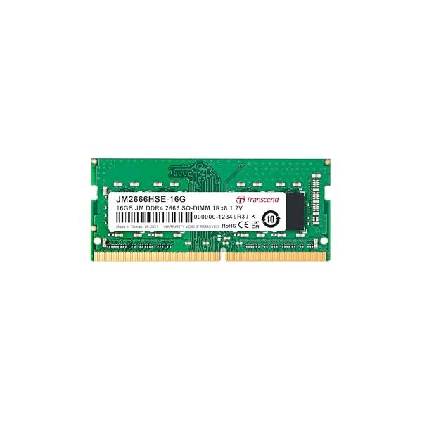 1) DDR4-26662) ノートPC用/3) 16GB x 1枚/JM2666HSE-16G・Size:3) 16GB x 1枚Style:1) DDR4-2666・パッケージ個数:1・周波数:2666(PC4-21300) / CAS...