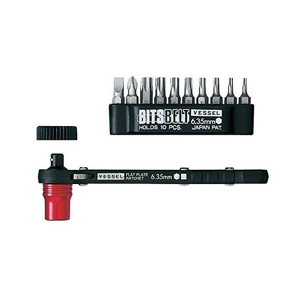 ビット10本 (+/ -/ トルクス)、ビスキャッチ付ブラック|レッド/-/TX-12MC・Style:ビット10本 (+/ -/ トルクス)、ビスキャッチ付・パッケージ個数:1・ビット長さ:25.4mm・ビット径:6.35mm・セット内容...