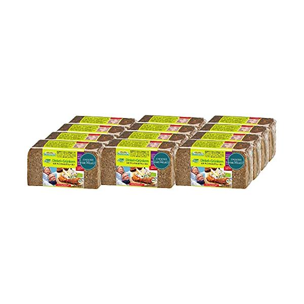 -/500グラム (x 12)/-・食物繊維豊富な有機ライ麦パンのセット販売・パッケージ重量: 6.38 kg・サイズ: 500グラム (x 12)・フレーバー: ライ麦、スペルト小麦ブレッド