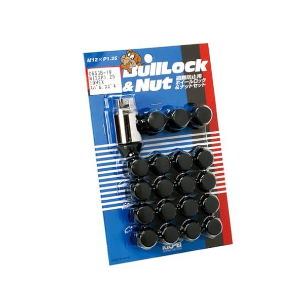 ブラック/M12×P1.25/0653B-19・PatternName:単品・パッケージ個数:1・ブランド: Bull Lock 袋type Bull Lock &amp; Nut 袋type