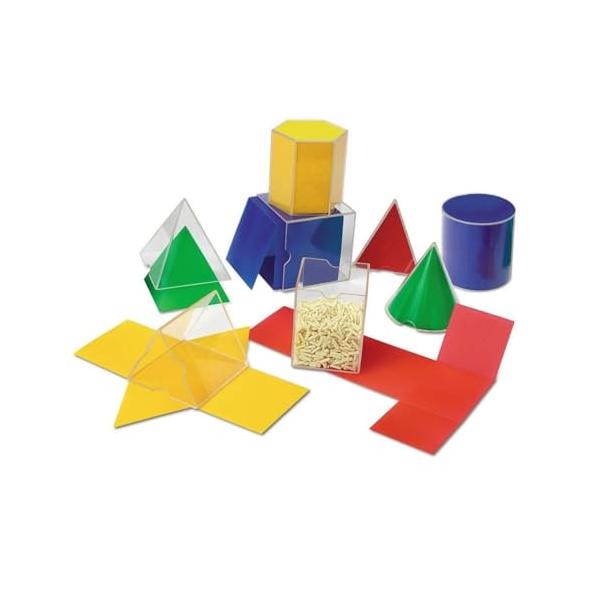 3)透明立体図形&amp;折りたたみ展開図-/ワンサイズ/LER0921・Style:3)透明立体図形&amp;折りたたみ展開図・パッケージ個数:1・世界100カ国以上で愛されるラーニング リソーシズ (Learning Resources...