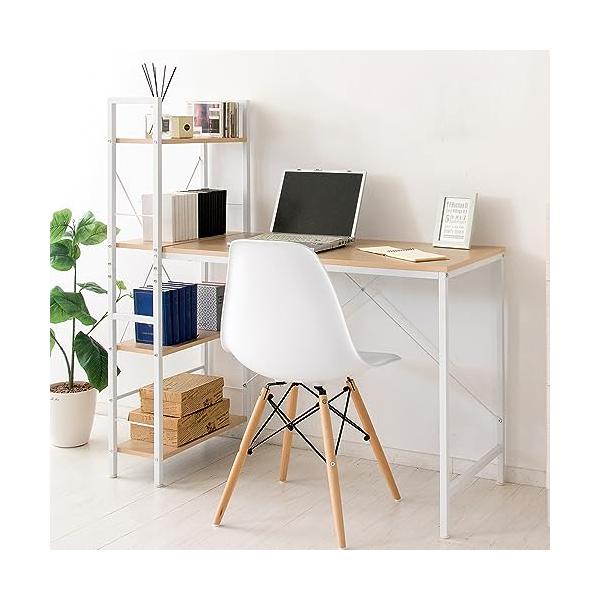 ラック付きデスクb)ナチュラル/ラック付デスク/幅114cm/RTPCD-1200・Color:b)ナチュラルPatternName:b)ラック付き・パッケージ個数:1・デスクとラックが一つになった便利なデスク。 4段のオープンラックから必...