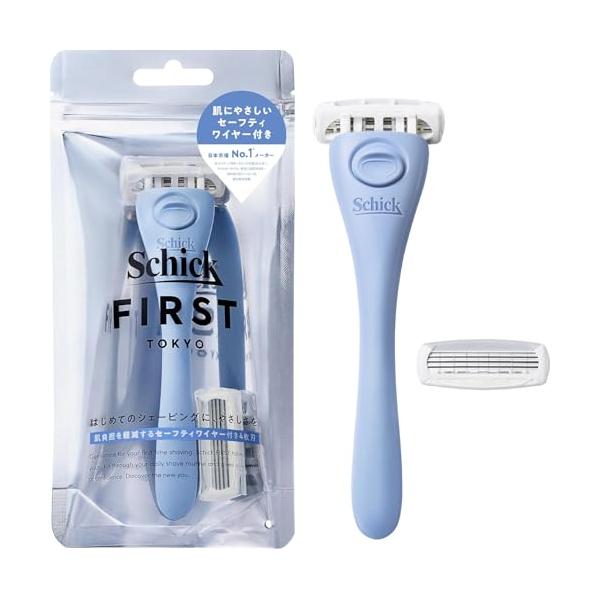 ホルダーオーシャンブルー/-/-・Style:ホルダーPatternName:オーシャンブルー・パッケージ個数:1・「はじめてのシェービングに、やさしさを」・柔らかいヒゲもやさしく剃れる、セーフティワイヤー付き４枚刃・顔のカーブにフィットし...